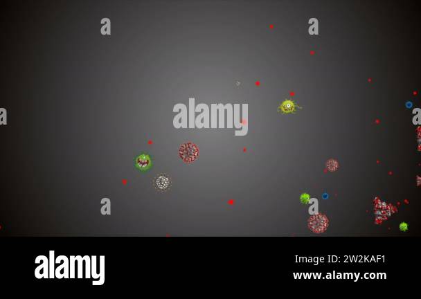 Medical illustration 2d, 3d animation background of cells, bacteria ...