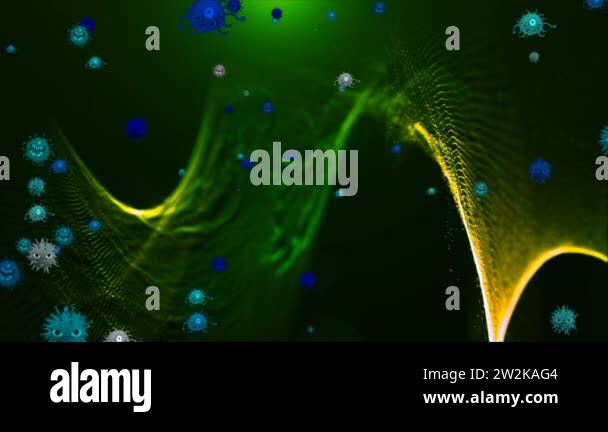 Medical illustration 2d, 3d animation background of cells, bacteria ...