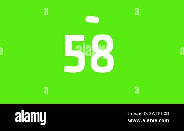 60 Seconds Countdown Timer on Green Screen Stock Video Footage - Alamy