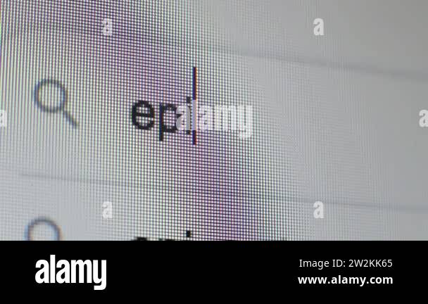 Epidemic search bar extreme close-up typing text box. Macro Stock Video ...