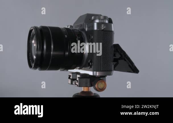 Mirrorless camera fujifilm x-t3 with kit lens 18-55 rotating 360 at the ...