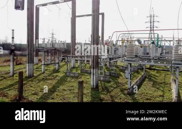 High voltage electrical substation. High voltage power plant for a ...