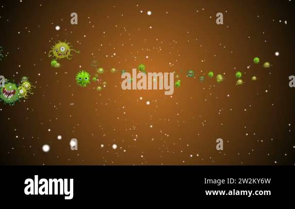 Medical illustration 2d, 3d animation background of cells, bacteria ...