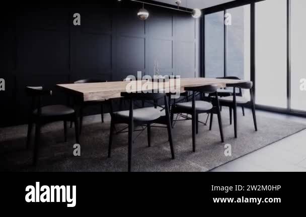 dining room interior design, modern style cafe, rotating shot, video ...