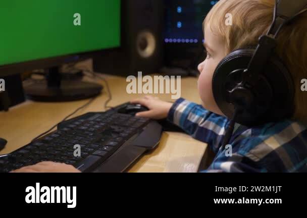 Little Child Surfing Internet Playing Watching Learning to Use Computer ...