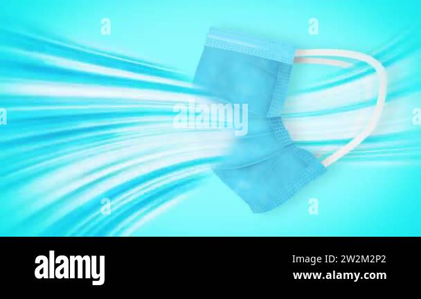 Realistic medical face mask against virus. Wearing mask and breathe ...