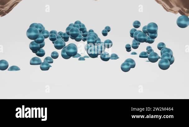 3D animation of useful molecules passes through the lower layers of the ...