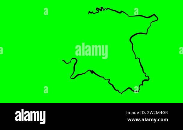 Estonia drawing outline map green screen isolated Stock Video Footage ...