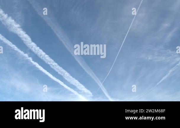 Contrails of passing airplanes Stock Videos & Footage - HD and 4K Video ...