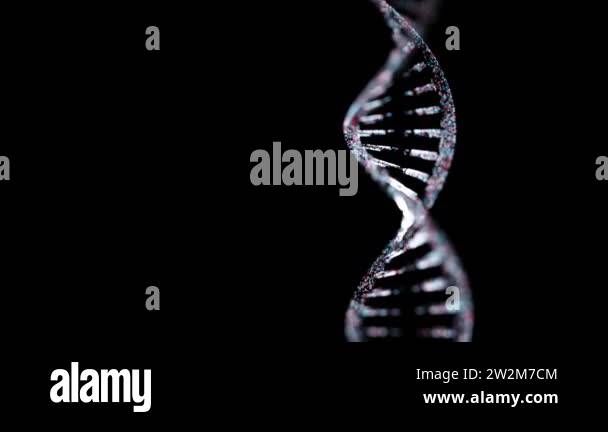 abstract glittering dna double helix with depth of field science ...