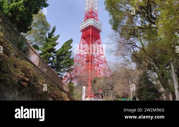 Tokyo Tower in the Shiba-koen district of Minato. Second-tallest structure in Japan Stock Video ...