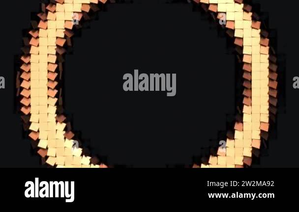 Surface of black tiles with animation loop of tiles flipping to the ...