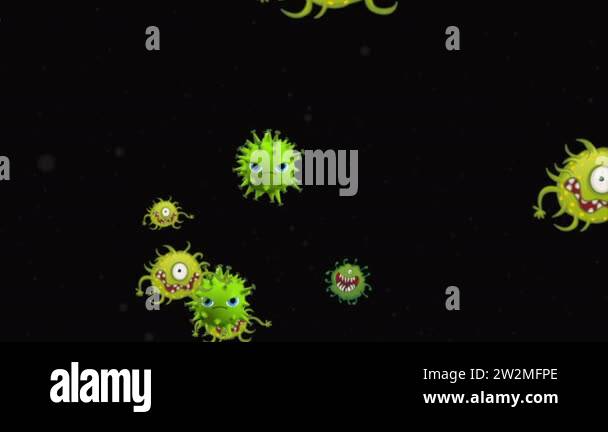 Medical illustration 2d, 3d animation background of cells, bacteria ...