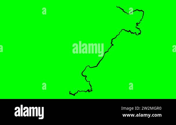 Pakistan drawing outline map green screen isolated Stock Video Footage ...