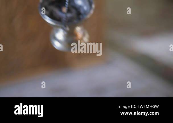 Orthodox tradition. A censer in a Christian Church. Incense smoke comes ...