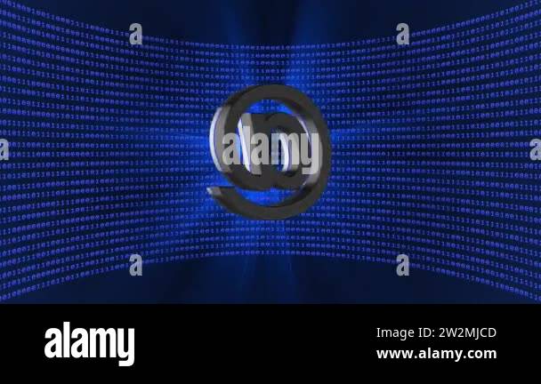 Abstract data flow motion background - rotating at sign in light effects in front of a virtual ...