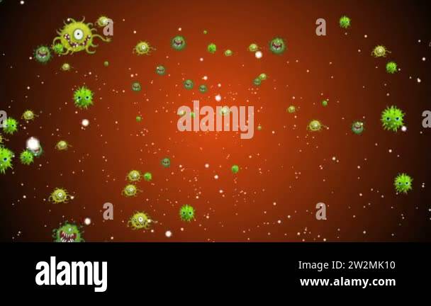 Medical illustration 2d, 3d animation background of cells, bacteria ...