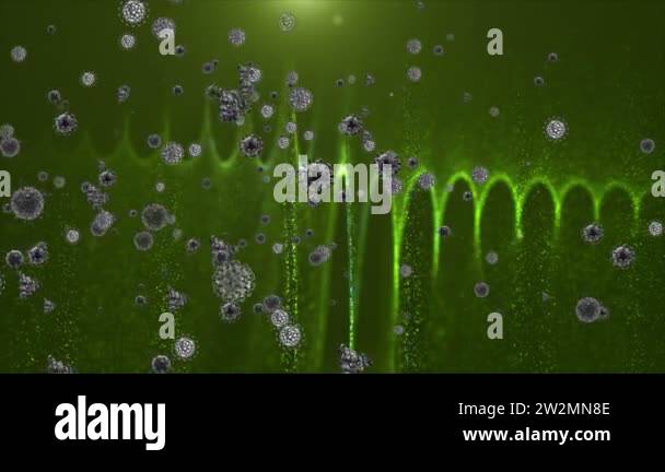 Medical illustration 2d, 3d animation background of cells, bacteria ...