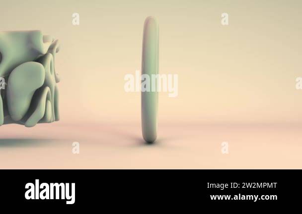 3D animation of a beautiful abstract cube with curves and convolutions ...