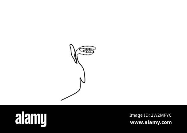 Self drawing simple animation of single continuous line drawing of man ...