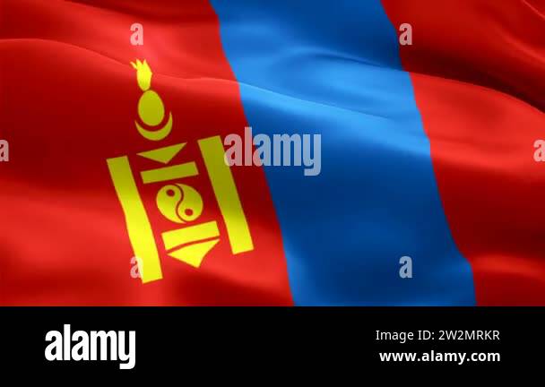 Mongolia waving flag. National 3d Mongolian flag waving. Sign of ...