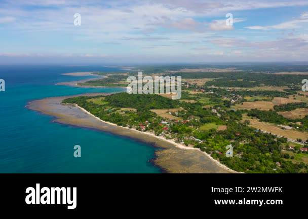 Luzon Island, Philippines. Seascape, lagoons with coral reefs, top view ...