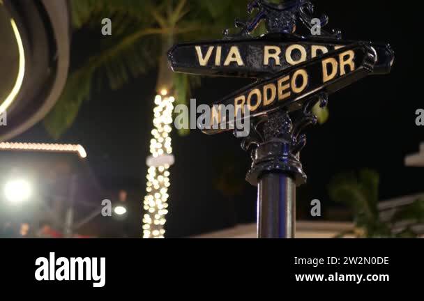 World famous Rodeo Drive symbol, Cross Street Sign, Intersection in ...