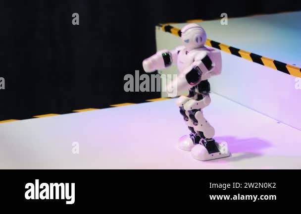 Dancing robot close up. Smart technology concept. Closeup of smart robots dance. Robotic dance ...