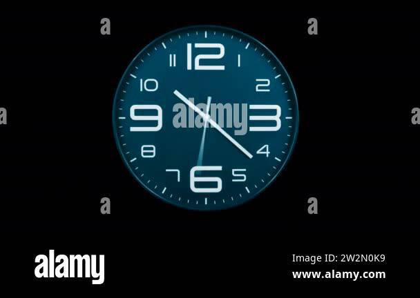 Modern light blue clock face moving fast forward timelapse. Clock ...