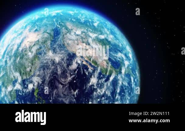 Earth rotating on Axis in space with stars Loop Animation Stock Video ...