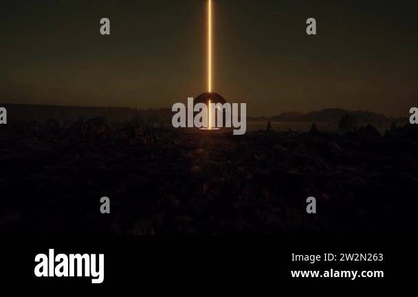 3d portal. Light Glow effect. Smoke fog. Fake game. fake sci-fi first ...