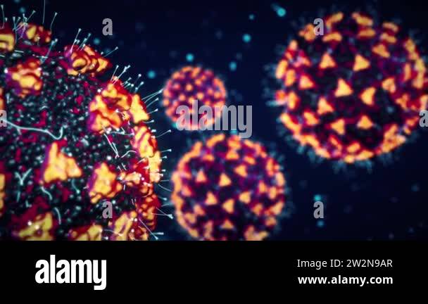 Coronavirus COVID-19 realistic 3D animation. Acute respiratory syndrome ...