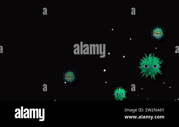 Medical illustration 2d, 3d animation background of cells, bacteria ...