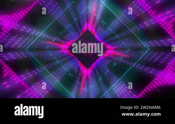 Animation of purple, blue and pink diamond shapes pulsating in seamless ...