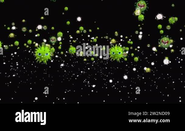 Medical illustration 2d, 3d animation background of cells, bacteria ...