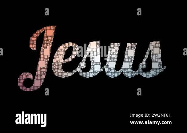 Jesus Christ Pixelated Text Changing Looping Pixels With Glitch Effect ...