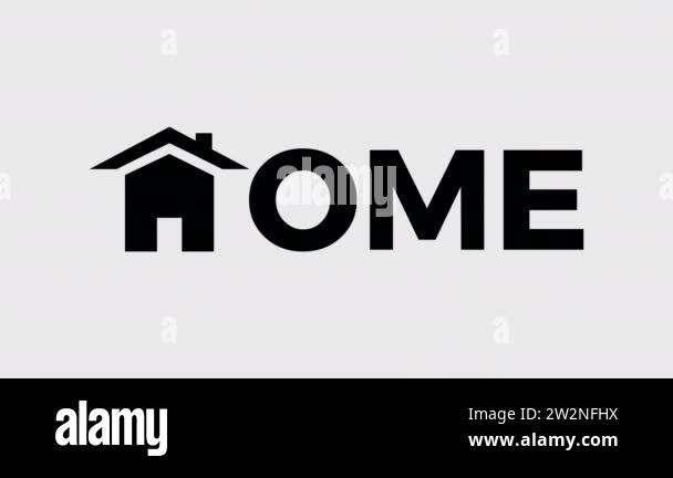 Word Home 2d animation on transparent background Stock Video Footage ...