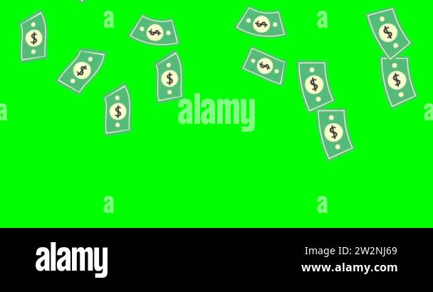 green screen Dollar Bills Rain Effects Animation Money Rain 4k business ...