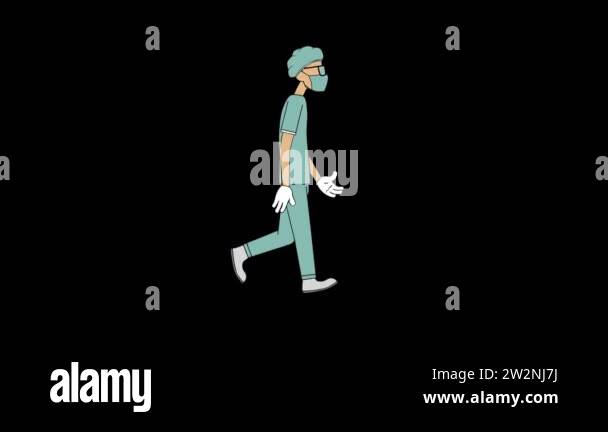 Doctor walk cycle. Loop animation with included alpha channel Stock ...