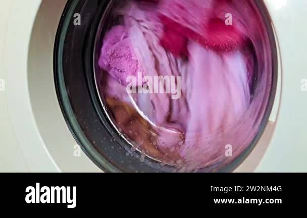 rotation of the Laundry drum of an industrial automatic washing machine ...