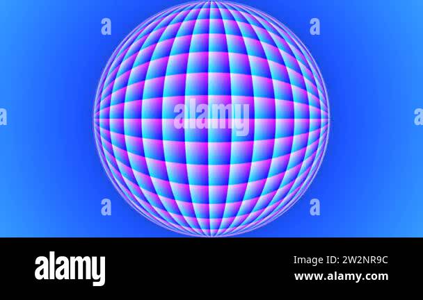 Rotating Projection of Grid Over Surface of Sphere Globe Latitude ...