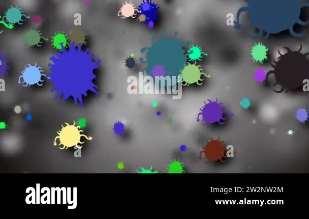 Medical illustration 2d, 3d animation background of cells, bacteria ...