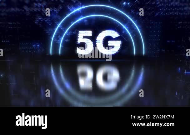 5g cellular network technology symbol. Internet tech background 4k ...