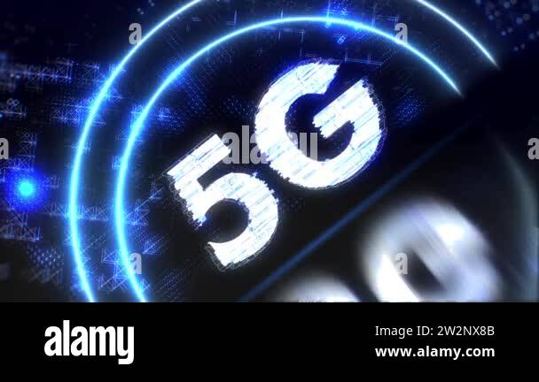 5g cellular network technology symbol. Internet tech background 4k ...
