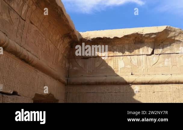 The ruins of the beautiful Temple of Dendera or the Temple of Hathor ...