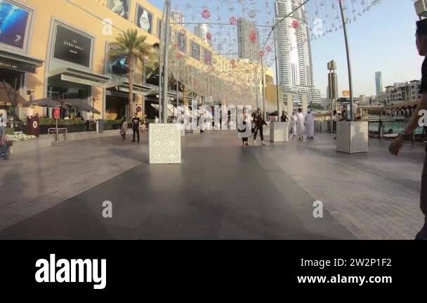 Dubai, United Arab Emirates, Town Square 03 06 2020: Dubai city life ...