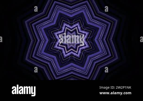 Abstract purple pulsating star on black background, seamless loop ...