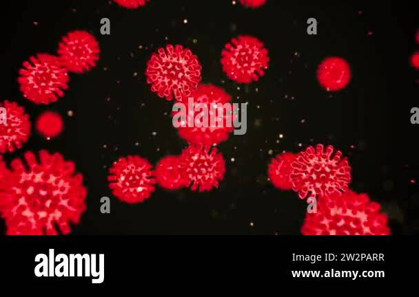 Coronavirus COVID19 infection visualization. Patoghen cells are inside ...