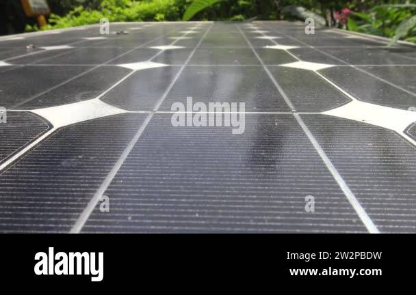 4K Hd Ultra, Close Up Photovoltaic cells of solar panel, Clean electric ...