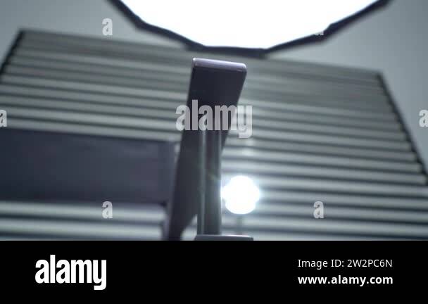 Black and White Cyclorama. Dark room. Modern photo studio with ...